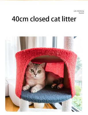 China Gatos grandes de madera de las telas DIY Cat Tree House Tower For de la felpa en venta