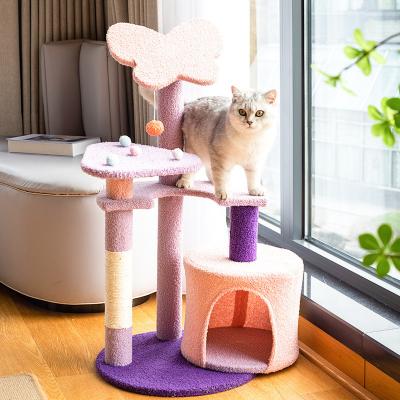 China Indoor Cat Climbing Frame Aesthetic Butterfly DIY Cat Tower for sale
