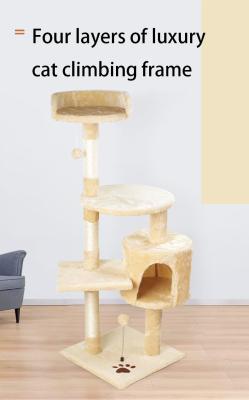 China Wood Fluff Cat Christmas Tree Niedliches Mondschein-Katzen-Klettergerüst zu verkaufen