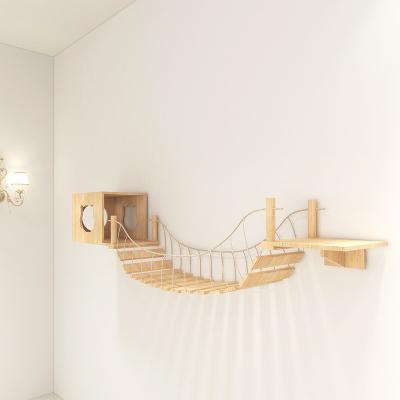 China Diy Cat Climbing Wall Wood Cute Cat Tree Save Space Free Combination for sale