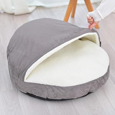 China Winter Warm Enclosed Large Dog Bed Mat  Removable And Washable Cat Sleeping Nest for sale