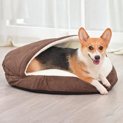 China Winter Warm Enclosed Large Dog Bed Mat  Removable And Washable Cat Sleeping Nest for sale