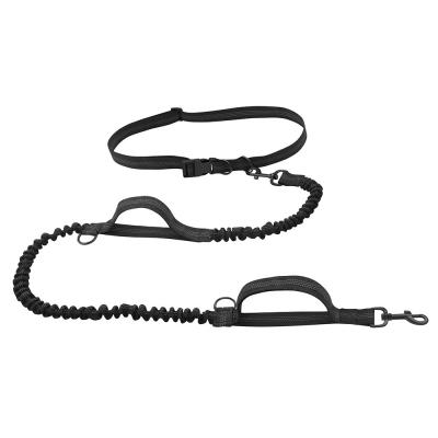 China Pet Reflective Two Hand Handle Leash Hands Free Outdoor Portable Running Dog Leash for sale
