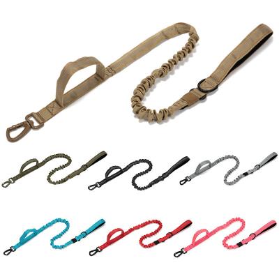 China Pet Explosion Proof Reflective Leash Double Handle Nylon Tactical Dog Leash for sale