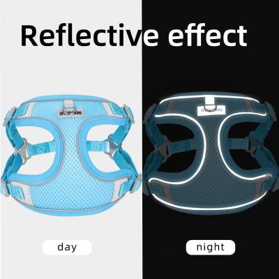 China Pet Reflective Adjustable Harness Dog Breathable Mesh Harness And Leash Set for sale