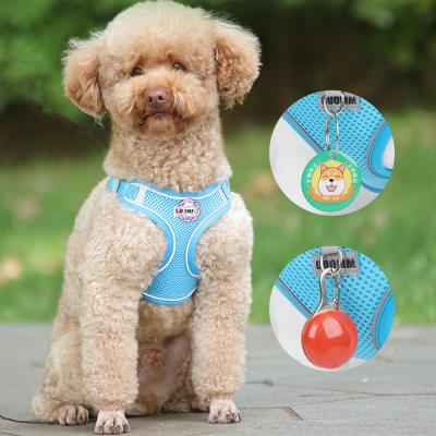 China Pet Reflective Adjustable Harness Dog Breathable Mesh Harness And Leash Set for sale
