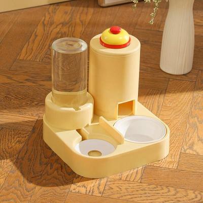 China Automatic Cat Feeding Water Feeder Three-in-One Water Dispenser Ceramic Bowl for Cats and Dogs with Bell for sale
