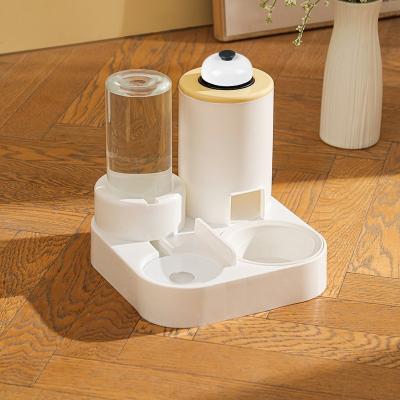 China Automatic Cat Feeding Water Feeder Three-in-One Water Dispenser Ceramic Bowl for Cats and Dogs with Bell for sale