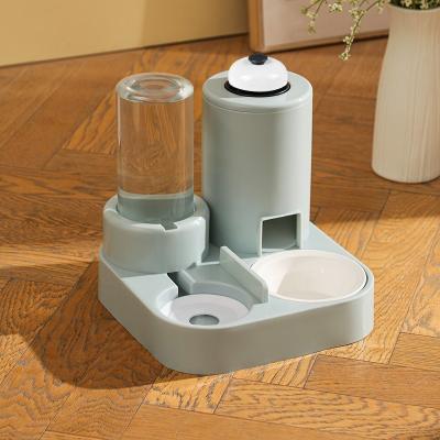 China Automatic Cat Feeding Water Feeder Three-in-One Water Dispenser Ceramic Bowl for Cats and Dogs with Bell for sale