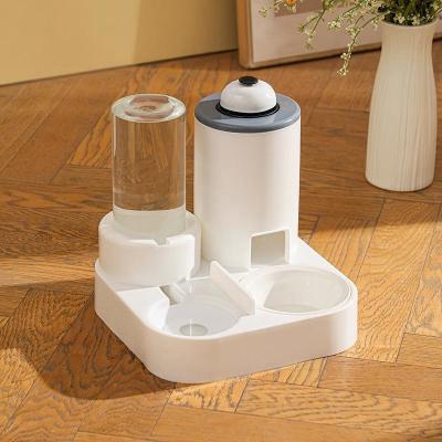 China Automatic Cat Feeding Water Feeder Three-in-One Water Dispenser Ceramic Bowl for Cats and Dogs with Bell for sale