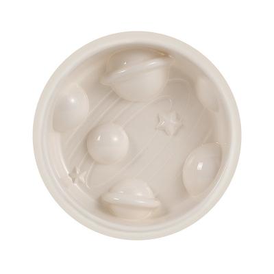 China Pet Planet Shaped PP Slow Food Bowl Non Slip and Non Knockover Dog Bowl for sale