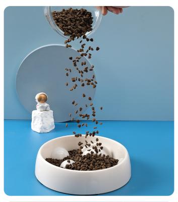 China Pet Planet Shaped PP Slow Food Bowl Non Slip and Non Knockover Dog Bowl for sale