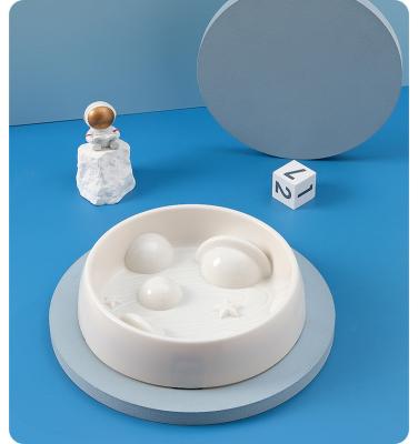 China Pet Planet Shaped PP Slow Food Bowl Non Slip and Non Knockover Dog Bowl for sale