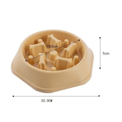 China Pet PP Bone Shaped Slow Food Bowl Easy To Rinse Small And Medium Sized Dog Bowl for sale