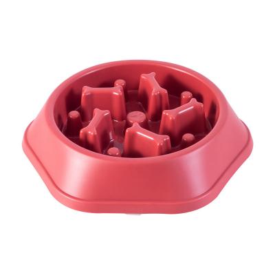 China Pet Bone Slow Food Bowl Non Slip Easy To Rinse Small And Medium Sized Dog Anti Choking Bowl for sale