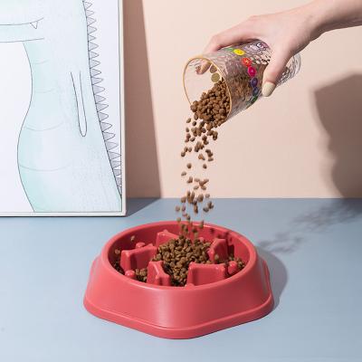 China Pet Bone Slow Food Bowl Non Slip Easy To Rinse Small And Medium Sized Dog Anti Choking Bowl for sale
