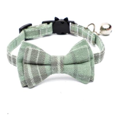 Cina Cravatta a farfalla pura dell'animale domestico del plaid 28X1cm del cotone del cane in vendita