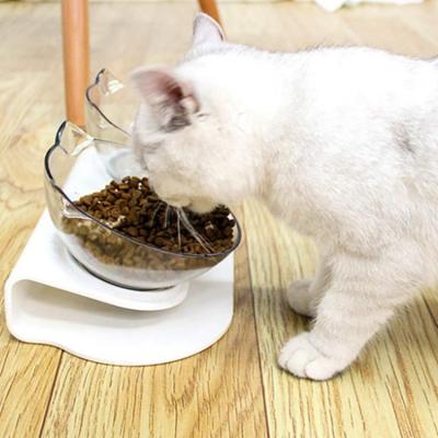 Cina Inclinazione del piatto dell'alimento per animali domestici di Cat Shape Transparent 370g di stile in vendita