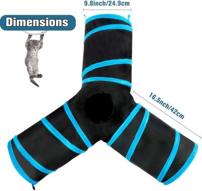 中国 Pomの球が付いている携帯用折りたたみ3つの方法猫のトンネル 販売のため