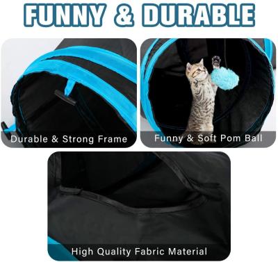 中国 Pomの球が付いている携帯用折りたたみ3つの方法猫のトンネル 販売のため