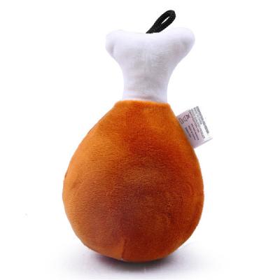 China Bite Resistant Drumstick Dog Toy Sound Plush Toy Teddy Toy for sale