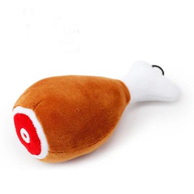 China Bite Resistant Drumstick Dog Toy Sound Plush Toy Teddy Toy for sale