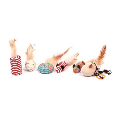 Cina Rompicapo Cat Toy Wand With Wand Kitten della piuma che gioca 42x7x5cm in vendita