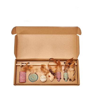 Cina Rompicapo Cat Toy Wand With Wand Kitten della piuma che gioca 42x7x5cm in vendita