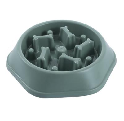 China 8In Dia Dog Slow Feeder Bowl Portable Expandable With Non Spill Mat for sale