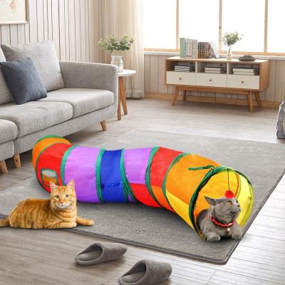 中国 Pomの球が付いている携帯用折りたたみ3つの方法猫のトンネル 販売のため