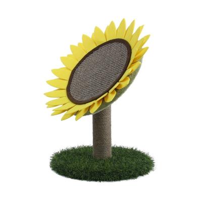 Cina Girasole Cat Scratch Table Circular del sisal dei rifornimenti dell'animale domestico in vendita