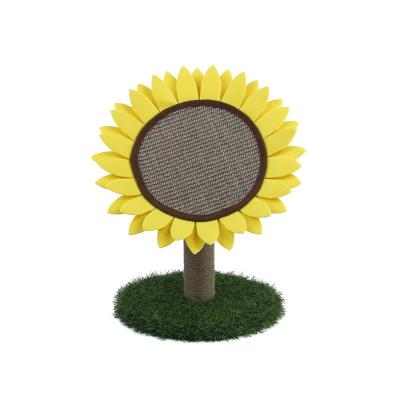 Cina Girasole Cat Scratch Table Circular del sisal dei rifornimenti dell'animale domestico in vendita