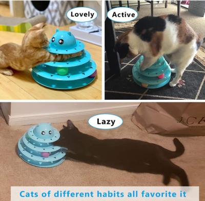China Interactive Cat Toy Roller 3-Level Turntable Amazon Fun Mental Physical Exercise Puzzle for sale