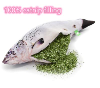 China Floppy Fish Cat Toy Amazon Simulation Fish Shape Realistic Fluffy Catnip Doll Interactive Pets Pillow Chew for sale