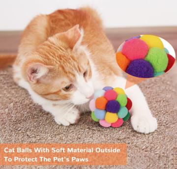China Interactive Cat Toy Balls With Bell And Cat Fuzzy Chew Balls for sale