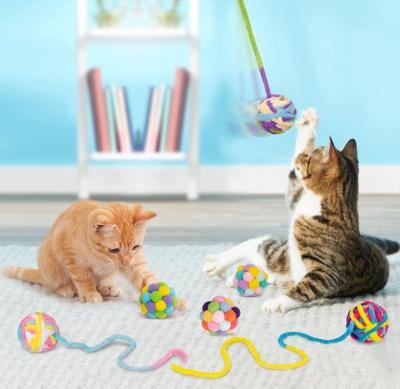 China Interactive Cat Toy Balls With Bell And Cat Fuzzy Chew Balls for sale