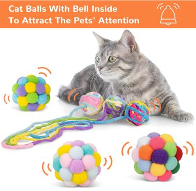 China Interactive Cat Toy Balls With Bell And Cat Fuzzy Chew Balls for sale