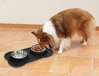 China Soft Glue Bone Pet Bowl Stainless Steel customize logo for sale