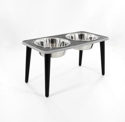 China Collapsible Double Dog Bowl Elevated Adjustable Raised Stainless Steel for sale