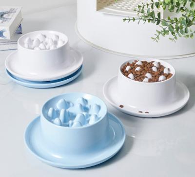 China Raised Pet Ceramic Slow Bowl For Cats And Small Dogs Feeding Station for sale
