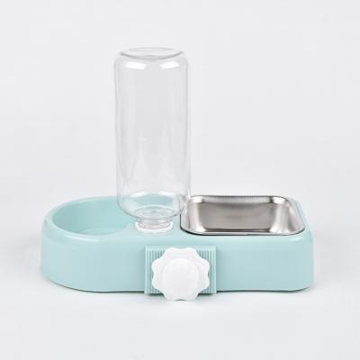 China Automatic Water Refill Pet Hanging Bowl Amazon Hanging Automatic Water Refill Dog Cat Double Bowl for sale