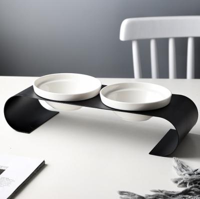 China Elevated Ceramic Dog Cat Bowls for Food and Water for sale