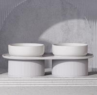 China Ceramic Elevated Raised Pet Feeder Bowls With Stand for sale