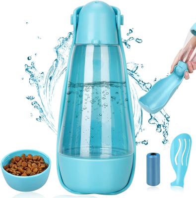 China ABS Portable Pet Water Dispenser Feeder Container With Drinking Cup Bowl Outdoor Hiking for sale