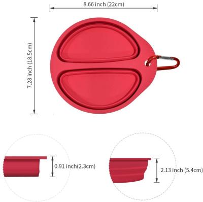 Cina Doppio silicone libero pieghevole del commestibile della ciotola BPA del cane in vendita