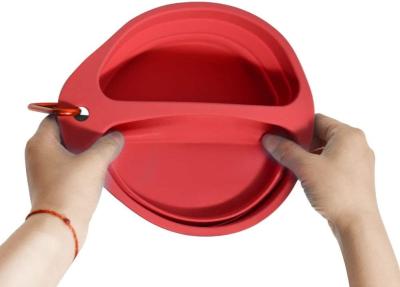Cina Doppio silicone libero pieghevole del commestibile della ciotola BPA del cane in vendita