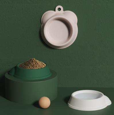 China Anti Fouling Elevated Cat Food Bowls Double Raised Food Water Feeder for sale