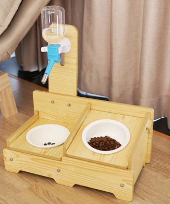 China Double Raised Pet Bowls 15 Degree For Cats Dogs 38*25*10 CM for sale