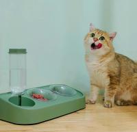 China Ceramic Automatic Cat Feeder Dry Wet Depart For Cats for sale