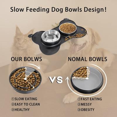 Cina Capovolgimento elevato di cibo dell'animale domestico anti del cane dell'erogatore lento della ciotola in vendita
